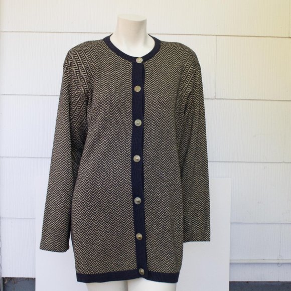 Norm Thompson | Sweaters | Vtg Norm Thompson Chevron Pattern Knit Long ...
